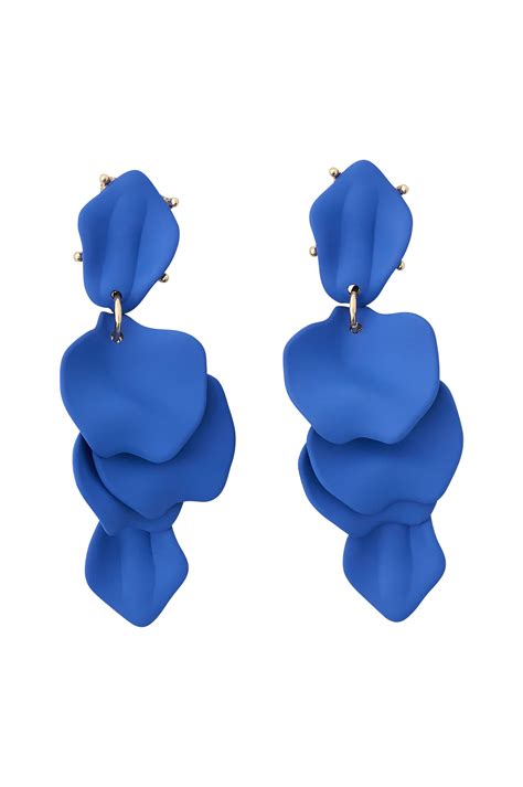 Bow19 Details Örhänge Leaf Earrings Blå Örhängen