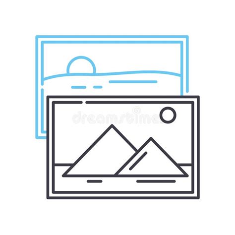 Batch Images Line Icon Outline Symbol Vector Illustration Concept