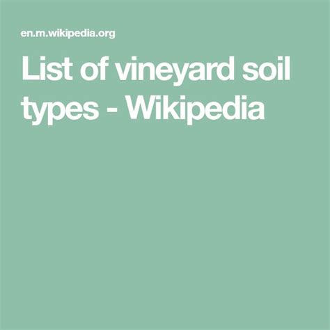 List Of Vineyard Soil Types