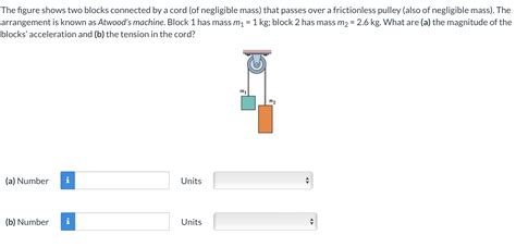 the figure shows two blocks connected by a cord