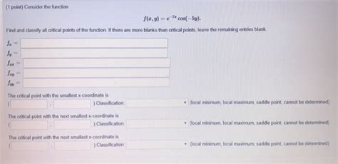 Solved 1 Point Consider The Function Fxy E