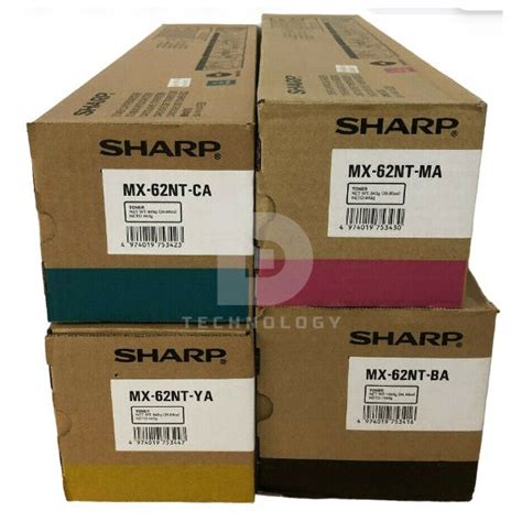 Toner Sharp Mx 62nt Cmyk Mx 6240n 6500n 6580n Pack X4