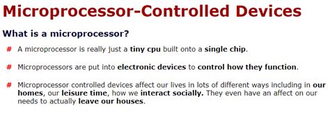 Igcse Microprocessor Controlled Devices Lesson