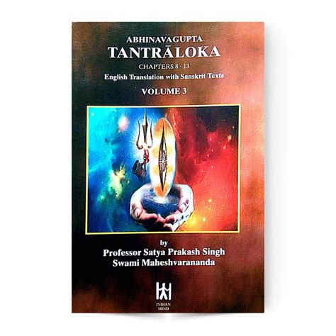 Abhinava Tantraloka Chapters 8 13 Vol 3 Bharatiya Vidya