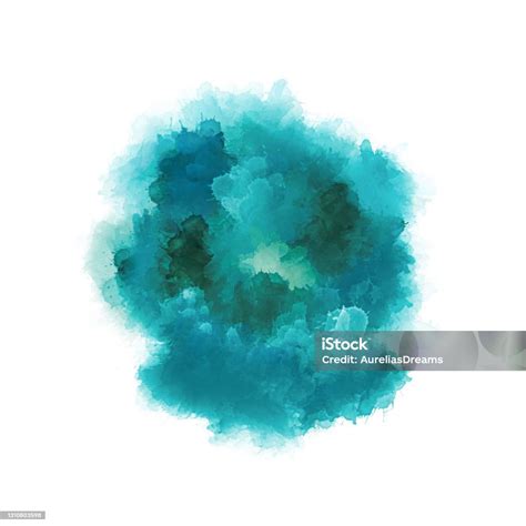 예술회화 그린 블루 청록색 시안 색상 밝은 다양한 잉크 얼룩 흰색 배경 수채화 연기 추상화 혼합 미디어 구성 구름에 대한 스톡 사진 및 기타 이미지 Istock