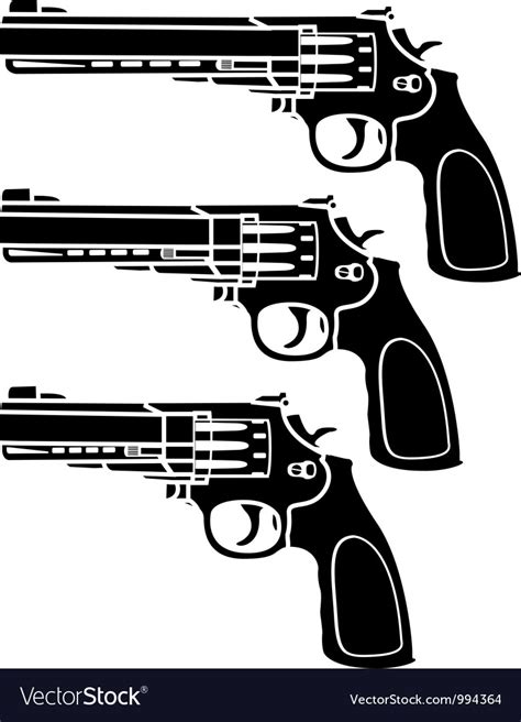 Set Of Pistols Stencil Royalty Free Vector Image