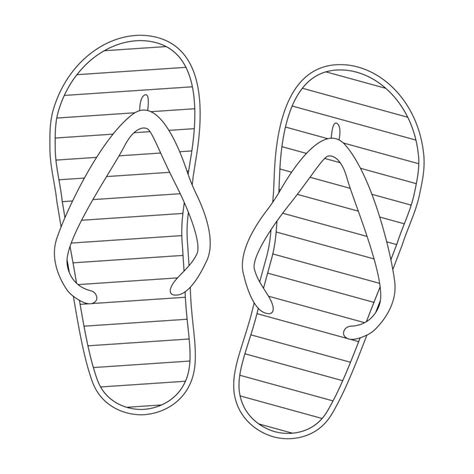 Template Flip Flop Coloring Pages Flops Printable Summer Clip Patterns