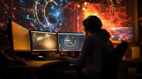 Premium Ai Image A Researcher Decoding Massive Datasets On A High