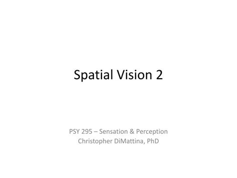 Ppt Spatial Vision 2 Powerpoint Presentation Free Download Id2161237