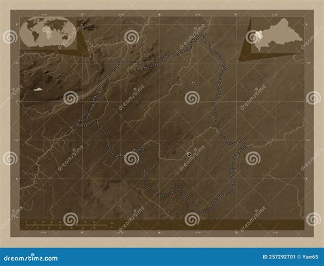 Ouham Pende Central African Republic Sepia Major Cities Stock