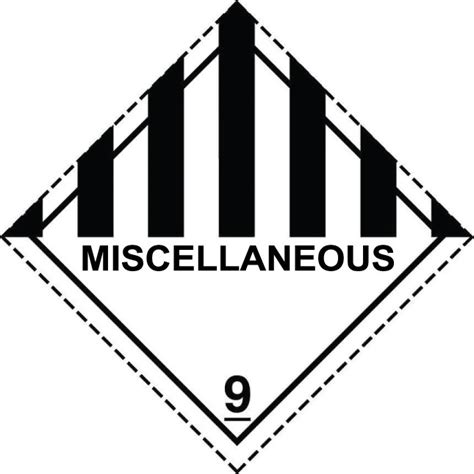 Class 9 Miscellaneous Label Dangerous Goods