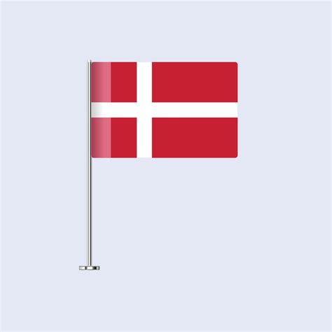 Isolated Denmark Table Flag On Pole Danish Flag Design For Print And