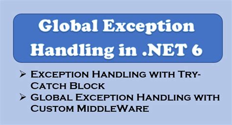 Global Exception Handling In Net 6