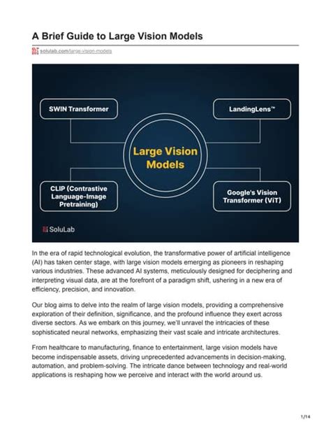 Large Vision Models Explained Transforming Aipdf