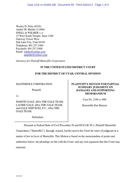 580 Motion For Partial Summary Judgment Download Free Pdf