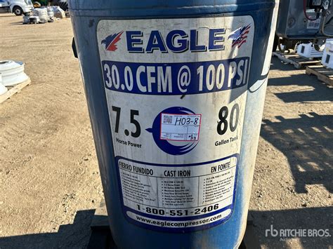 2008 Eagle C7180 V1 Ms 30 Cfm Electric 80 Gal Air Compressor Ritchie