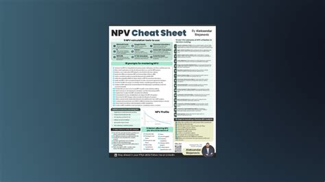 The Npv Cheat Sheet
