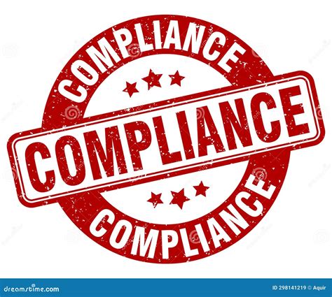 Compliance Stamp Compliance Label Round Grunge Sign Stock Vector