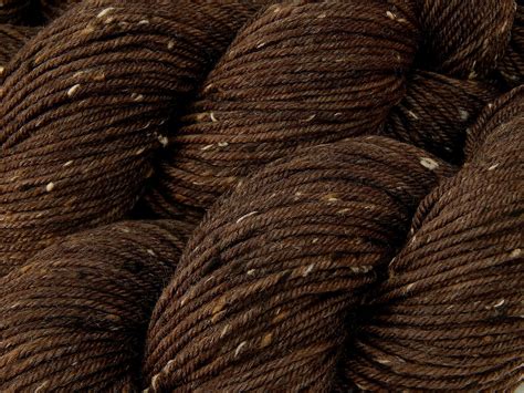 Hand Dyed Yarn Dk Weight Tweed Superwash Merino Wool Bark Tonal