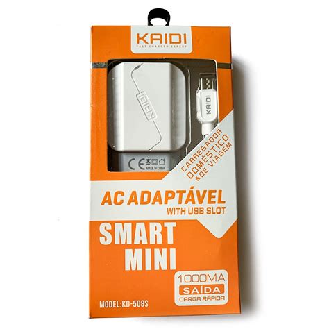 Carregador Com Cabo Usb V8 Carregador De Parede Kaidi Original Kd 508s