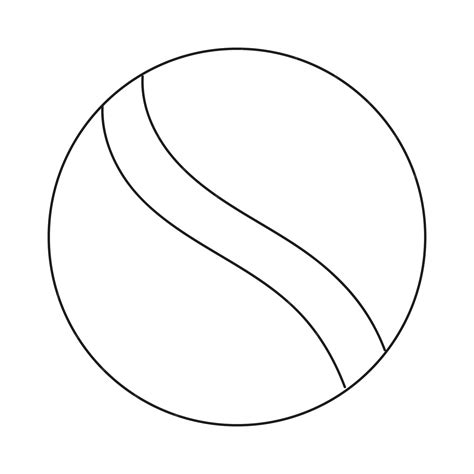 Tennis Ball Outline Clipart
