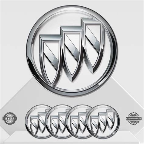Buick Stickers Domed Hub Emblem Badges Logo 4 Pcs Glossy Resin Epoxy