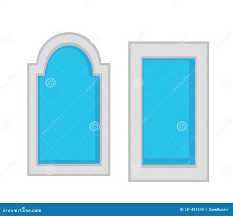 Windows Classic And Arched Styles Architecture Stock Vector
