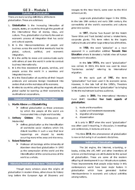 Ge 3 Module 1 And Group 1 Assdffg Ge 3 Module 1 Definition Of
