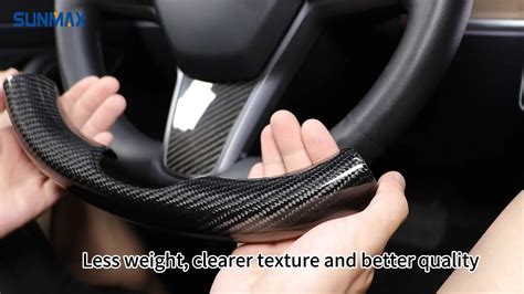Sunmax Glossy Carbon Fiber Interior Decor Steering Wheel Cover Trim