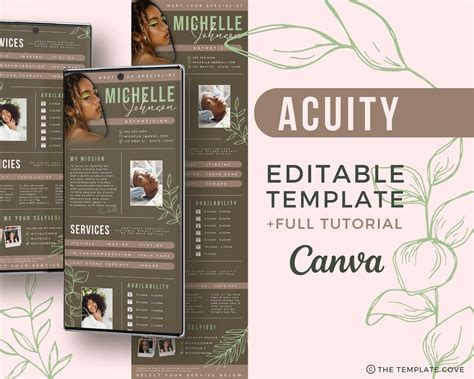 Acuity Esthetician Mua Acuity Layout Acuity Template Pmu Etsy