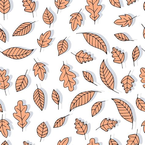 Premium Vector Autumn Leaves Vector Seamless Pattern Background For