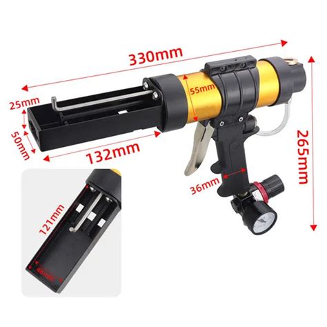 50ml 1 1 Pneumatic Epoxy Resin Dual Caulking Gun Mixing Dispensing Gun