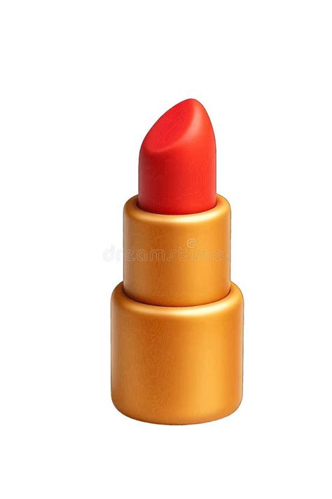 Vibrant Red Lipstick With A Luxurious Golden Casing Perfectly Rendered