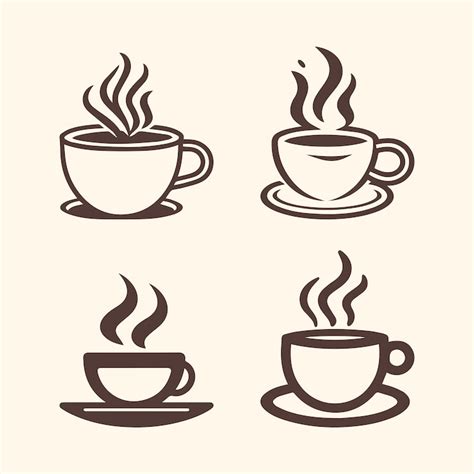 Premium Vector Vector Cafe Shop Coffee Logo Icon Set Template