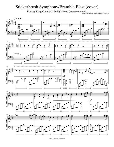 Stickerbrush Symphony Bramble Blast Cover Sheet Music For Piano Solo