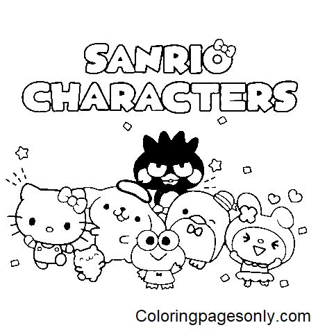 Sanrio Characters Coloring Page Free Printable Coloring Pages