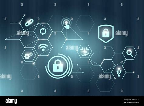 Computer Security System Icons Background Vector Stock Vector Image