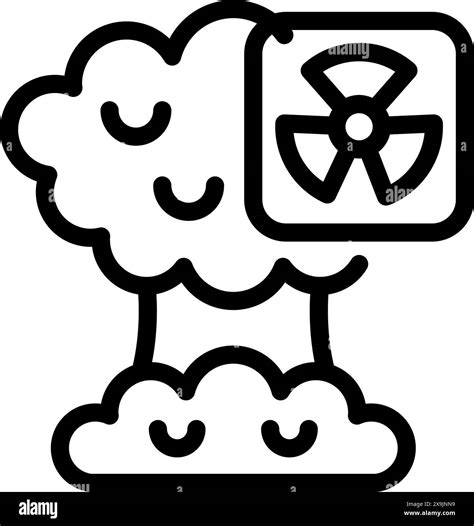 Happy Cartoon Icon Of A Nuclear Power Plant With Smoke And Radiation