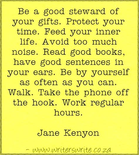Quotable Jane Kenyon Writers Write