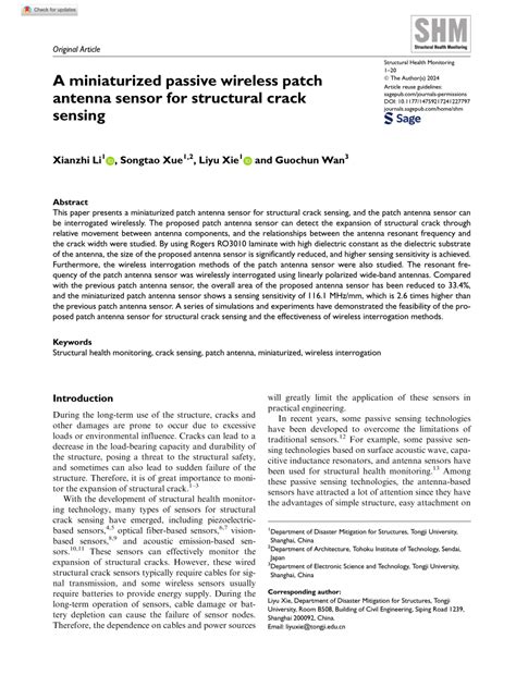 Pdf A Miniaturized Passive Wireless Patch Antenna Sensor For