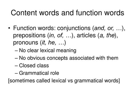 Ppt Content Words And Function Words Powerpoint Presentation Free