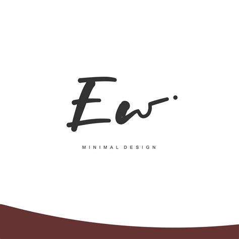 Ew Initial Handwriting Or Handwritten Logo For Identity Logo With