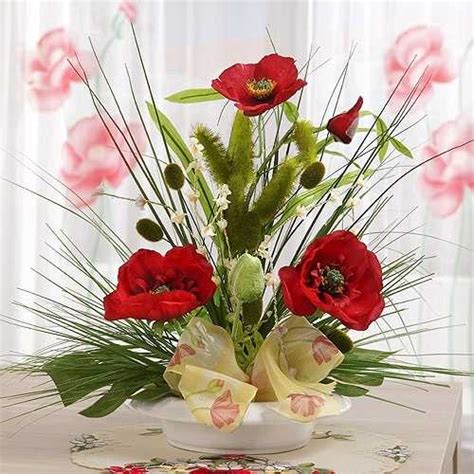 15 Gorgeous Red Poopy Flower Arrangements And Remembrance Day Table