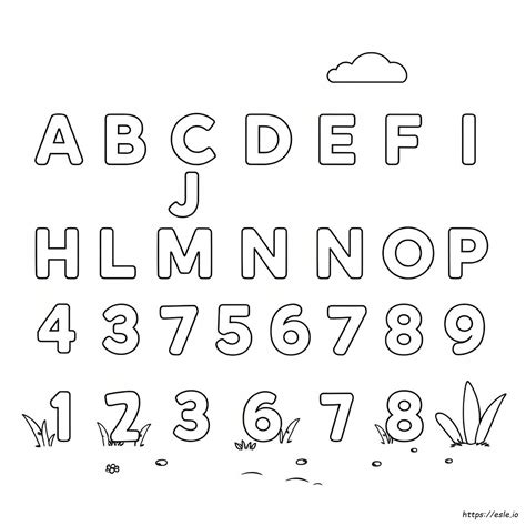 Alphabet And Numbers Coloring Pages