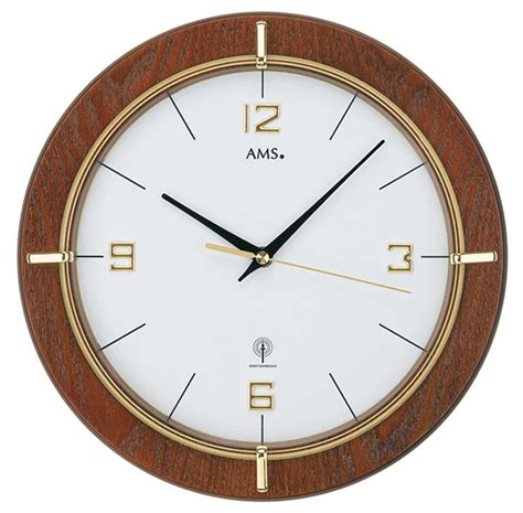 Modern Radio Controlled Wall Clock Diameter 29 Cm Ams Model 5832