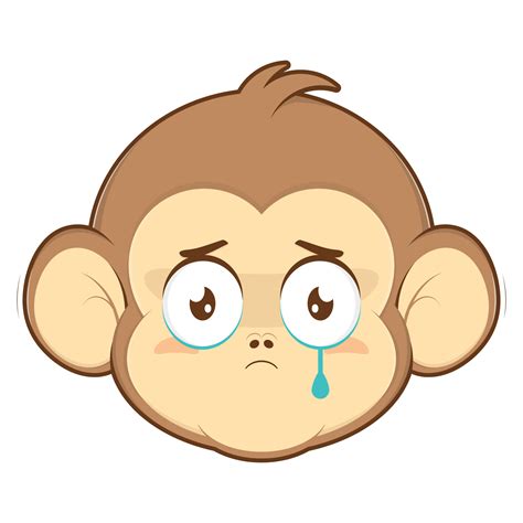 Monkey Crying Face Cartoon Cute 42383403 Png