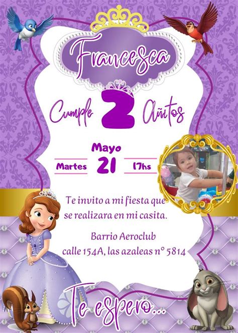 Invitacion Princesa Sofia Invitaciones Princesa Sofia Invitaciones