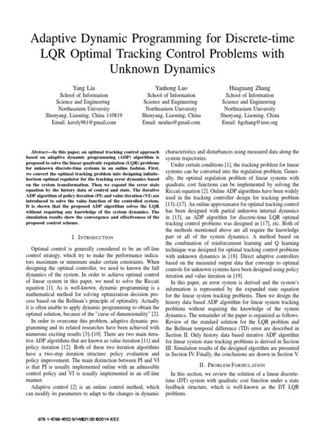 Adaptive Dp For Discrete Time Lqr Optimal Tracking Control Problems