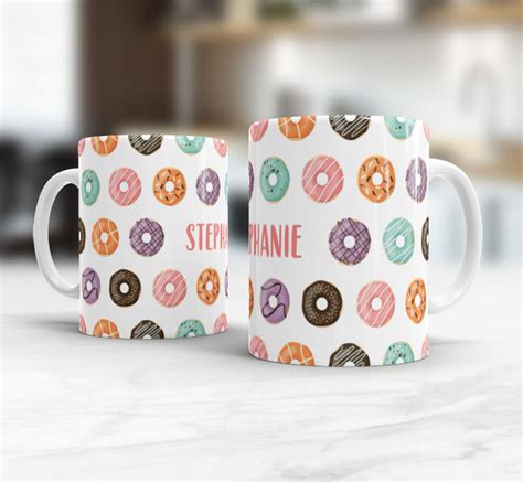 Personalised Donuts Mug Personalise Online With Fast Dispatch Putty
