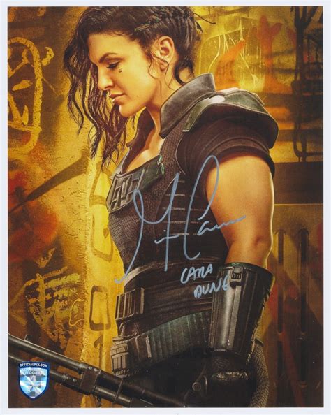 Gina Carano Signed Star Wars Cara Dune 8x10 Photo Official Pix Opx